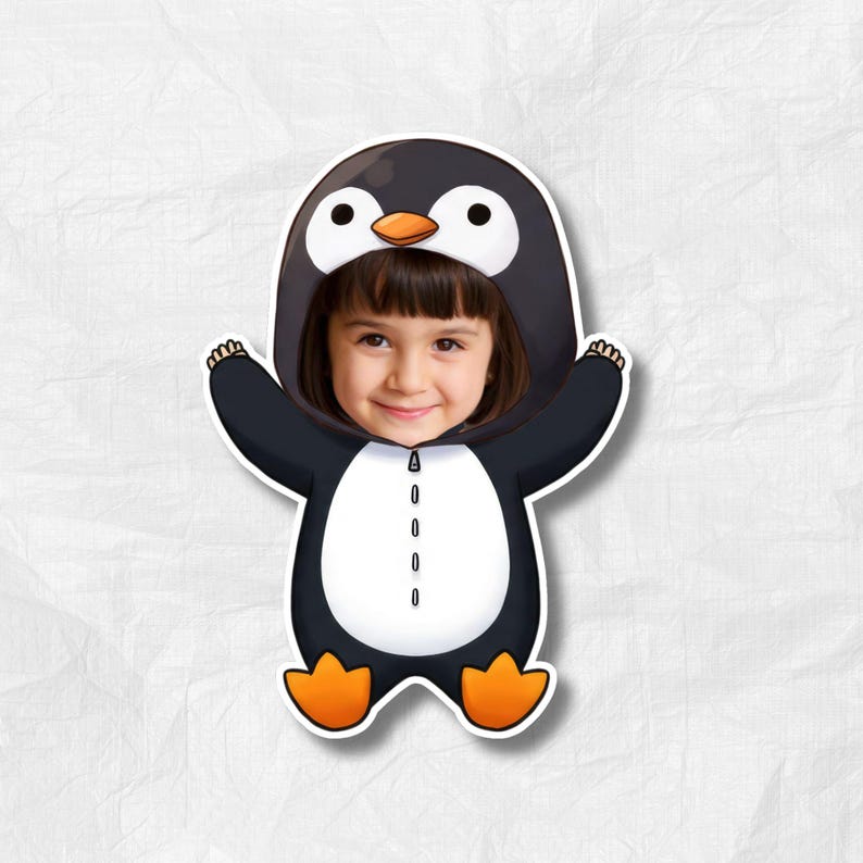 Kids Costume Penguin Add Your Face | Cute Penguin Photo Template ...