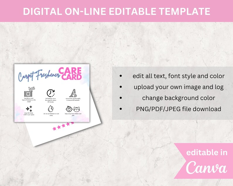 Editable Carpet Freshener Instructions Template, Rug Scented Powder ...