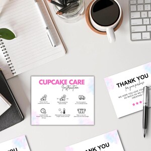 Editable Cupcake Care Card Template, Cupcakes Care Guide Tips ...