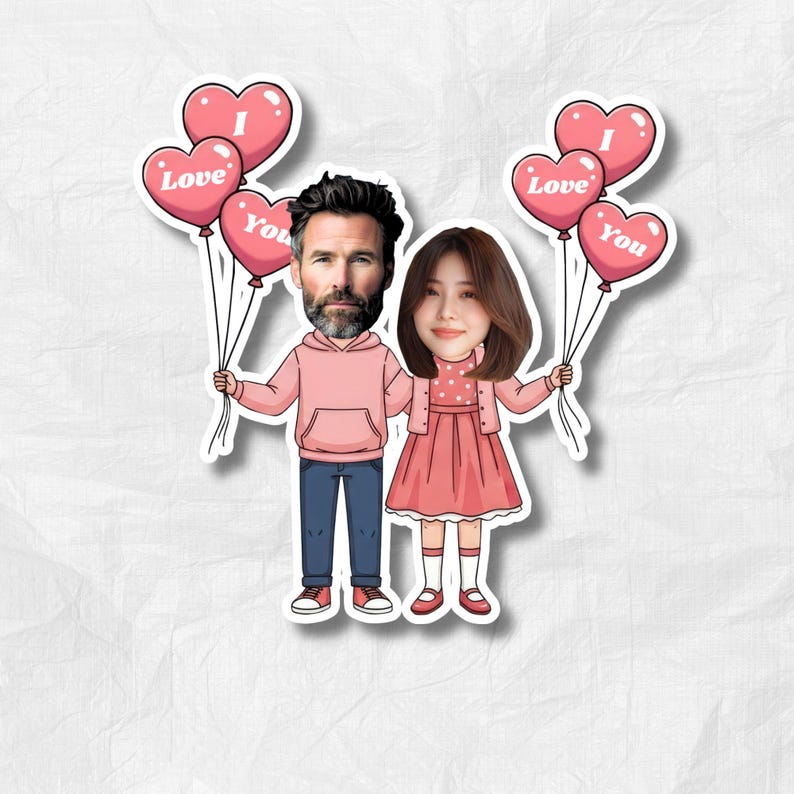 Valentine Couple | Add Your Own Face Photo Template | Cute Love Clipart ...