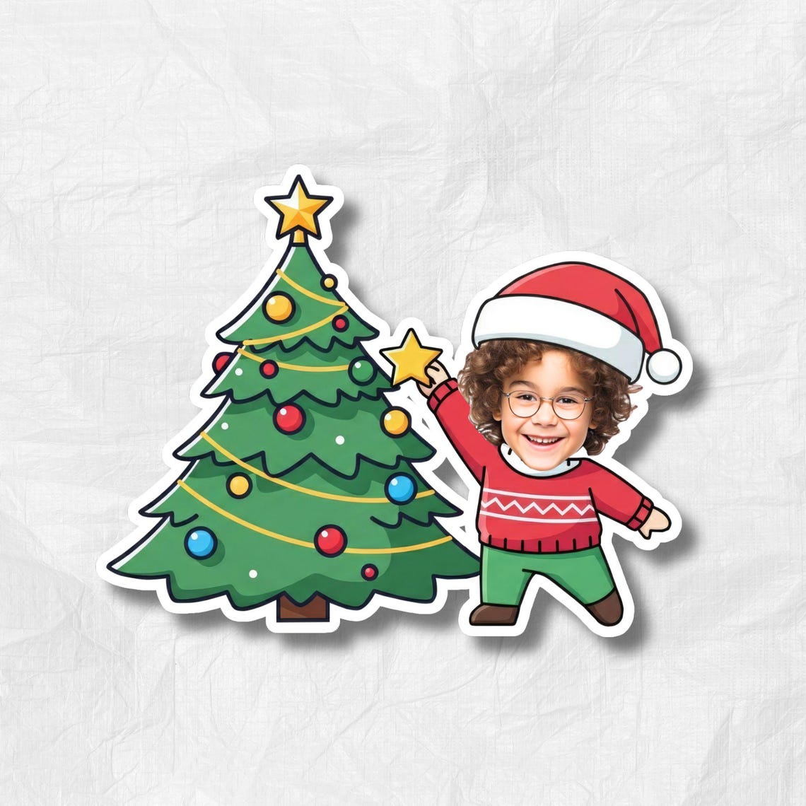 Kids With Christmas Tree | Add Your Own Face Photo Template | Holiday ...