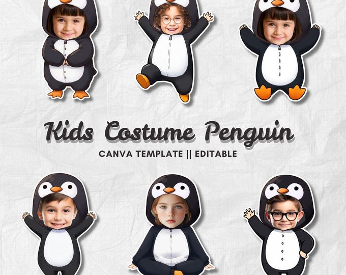 Kids Costume Penguin Add Your Face | Cute Penguin Photo Template ...