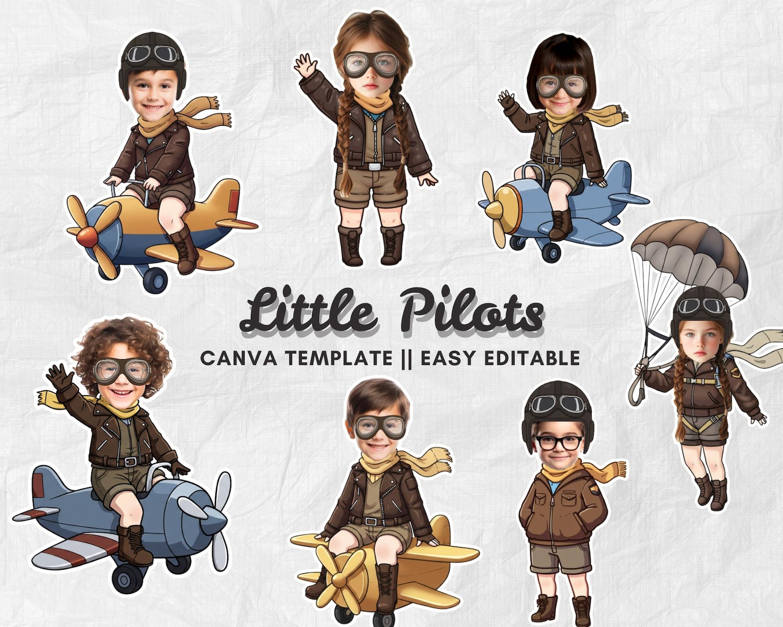 Pilots Face Blank – Add Your Own Photo | Little Aviator Airplane Theme ...