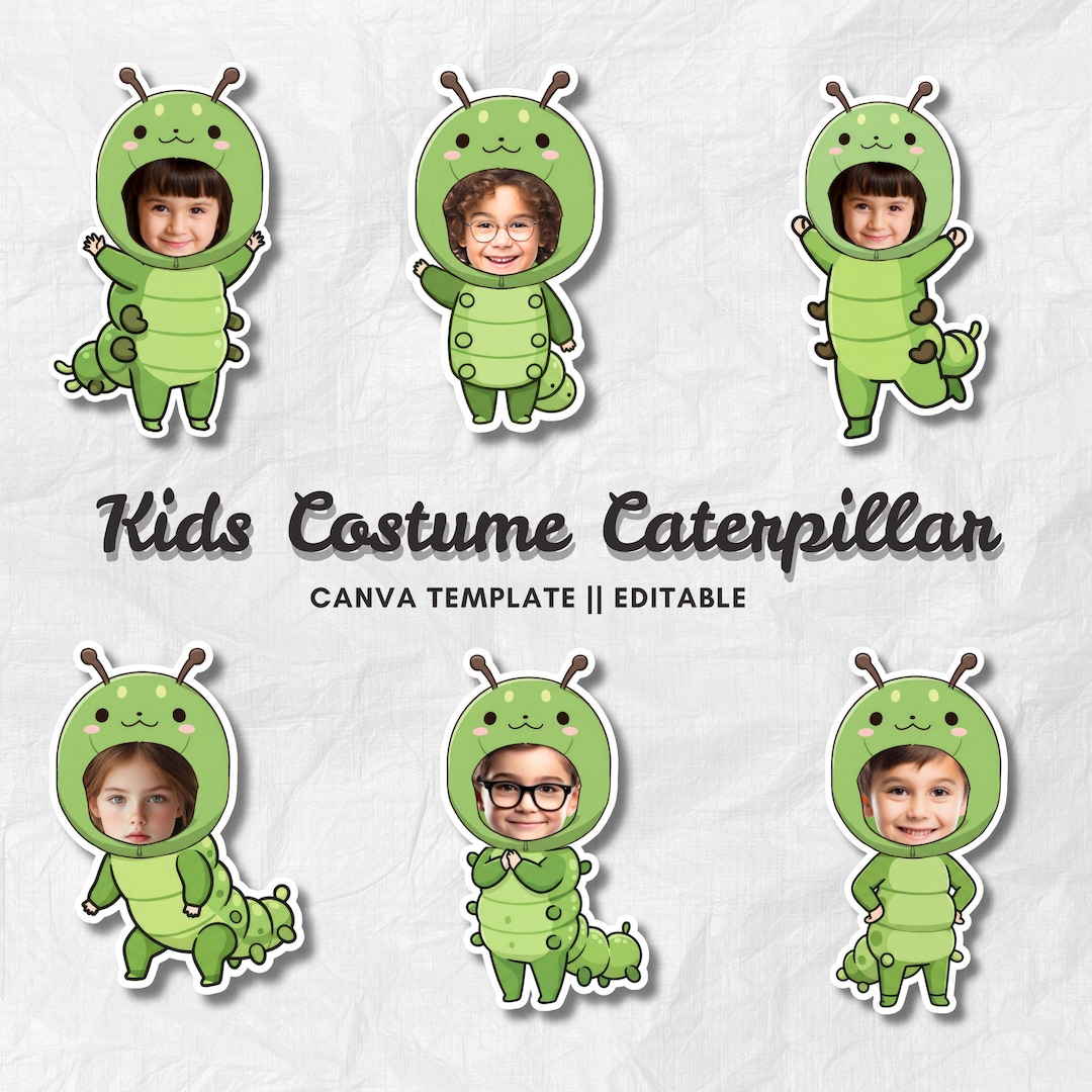 Kids Costume Caterpillar Add Your Face | Cute Insect Photo Template ...
