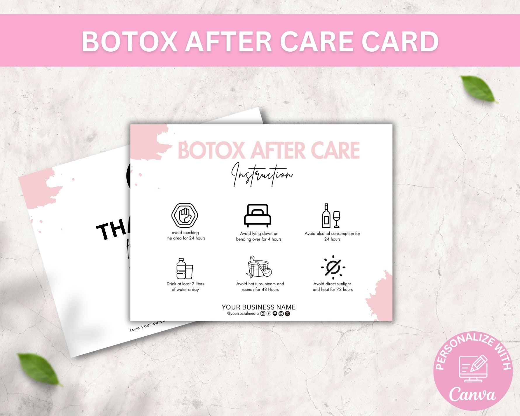 Editable Botox Aftercare Card Template, Filler Procedure Post Care ...