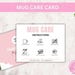 Mug Care Card Template, Mini Coffee Cup Care Guide, Editable Mugs Care ...