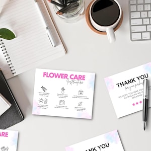 Editable Flowers Care Card Template, Bouquet Care Guide, Printable ...