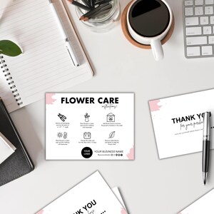 Editable Flowers Care Card Template, Bouquet Care Guide, Printable ...