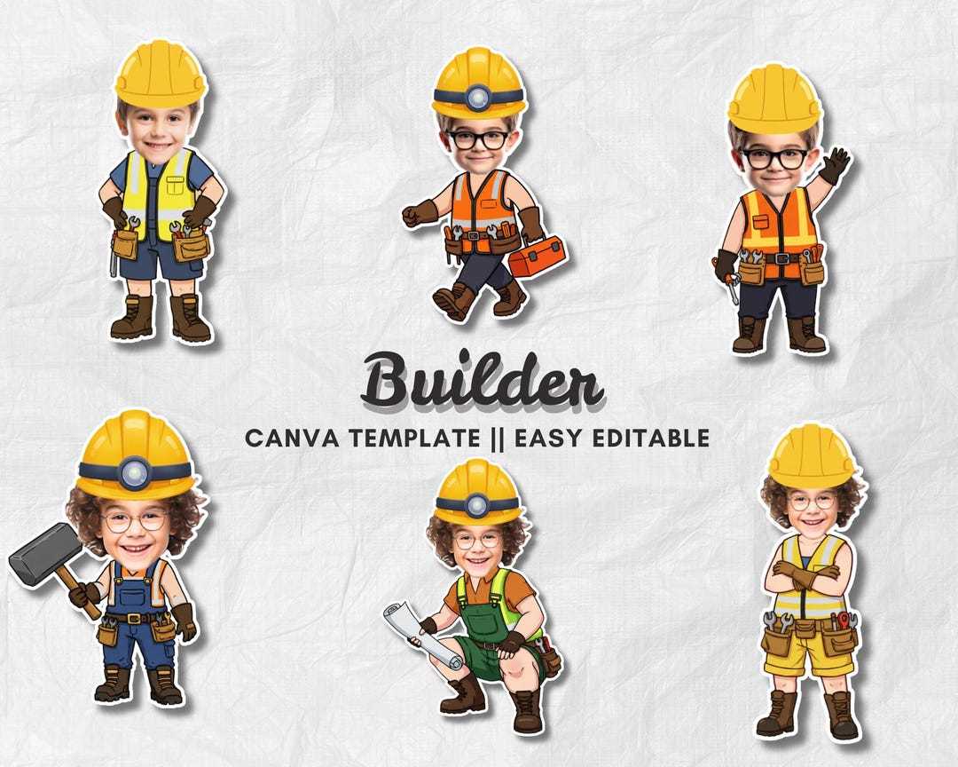 Builders, Add Your Own Photo, Cupcake Toppers, Yourself Face Photo ...