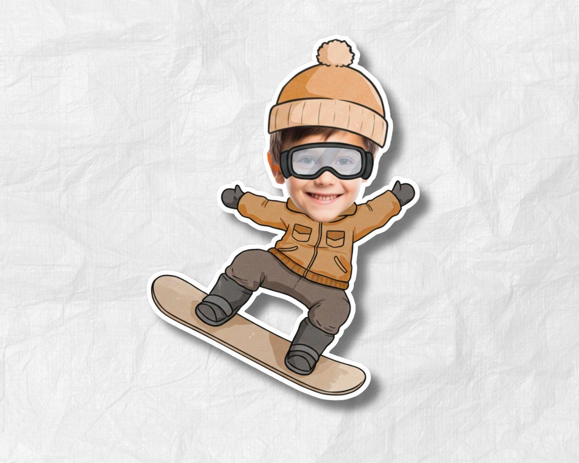 Little Snowboarder Cupcake Topper | Add Your Own Photo Template ...