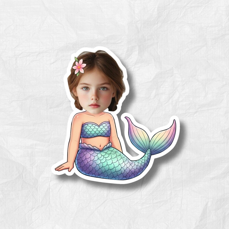 Little Kid Mermaid Photo – Add Your Own Face | Mermaid Party Cupcake ...