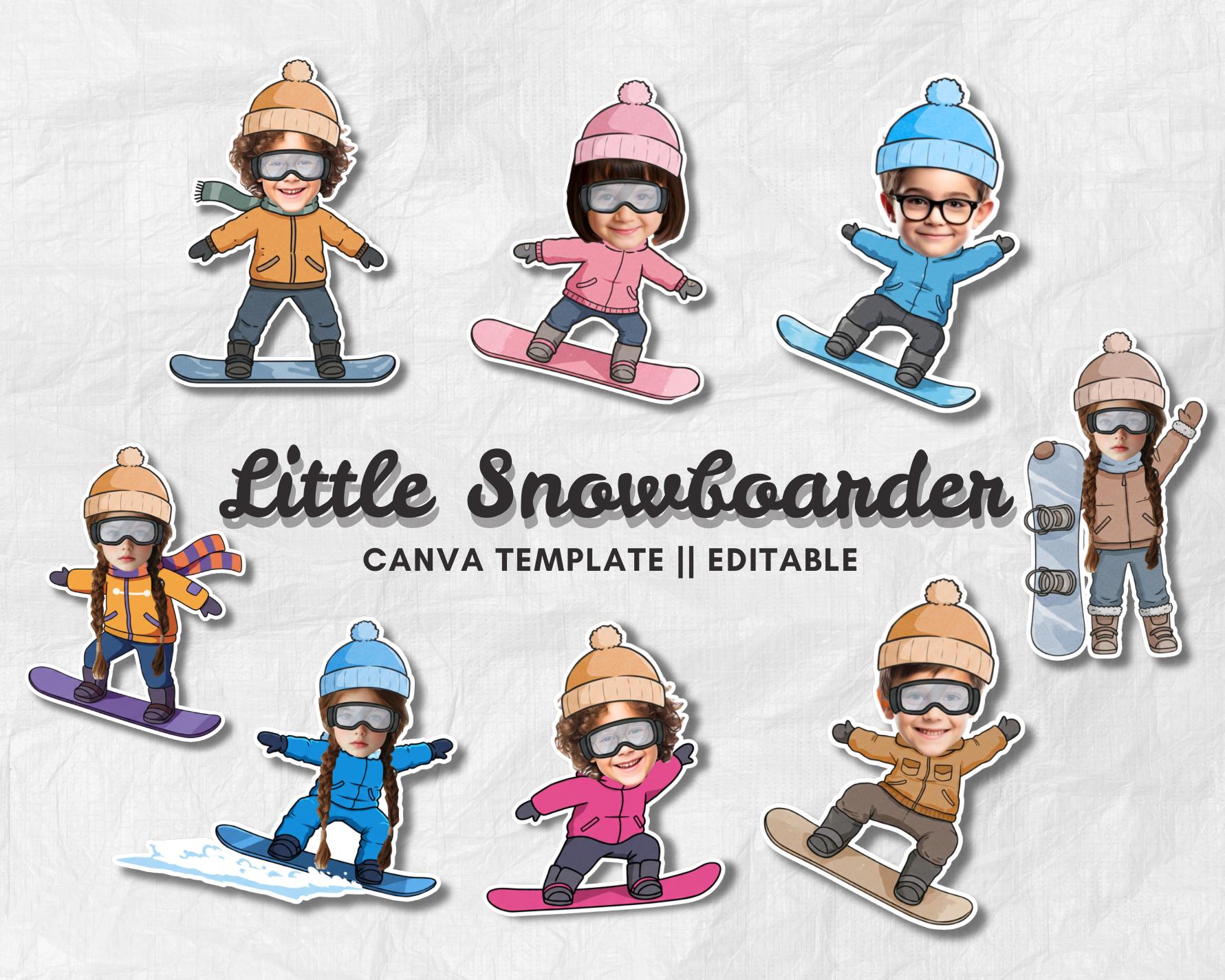 Little Snowboarder Cupcake Topper | Add Your Own Photo Template ...