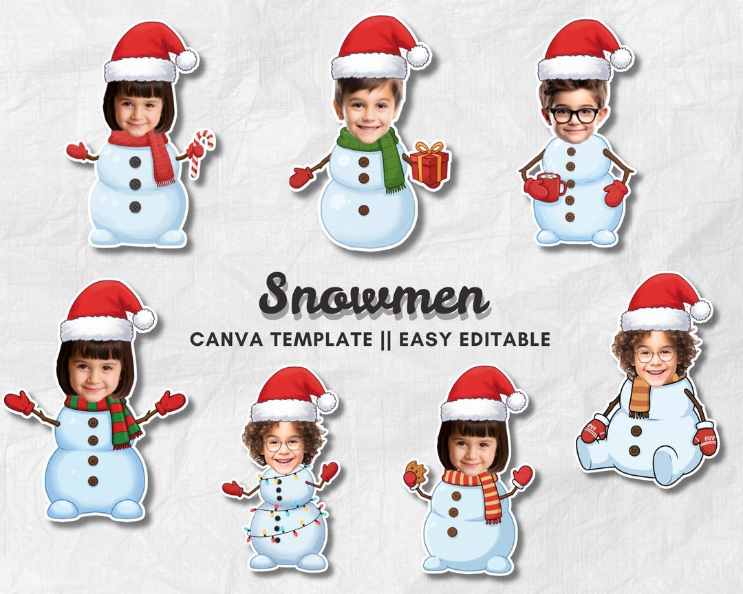 Snowmen Add Your Own Face | Christmas Face Blank | DIY Holiday PNG ...