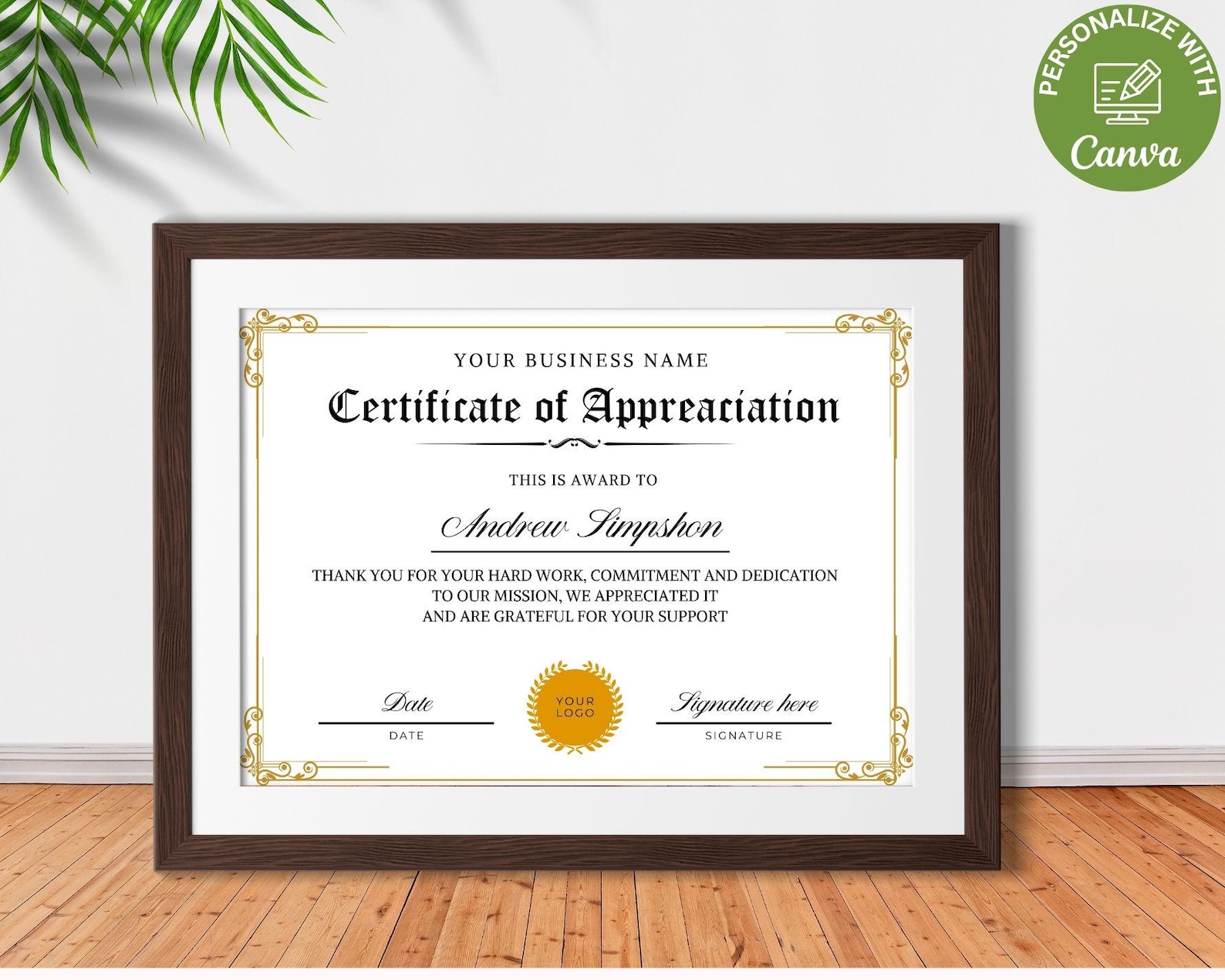 Certificate of Appreciation Template, Editable Appreciation Certificate ...