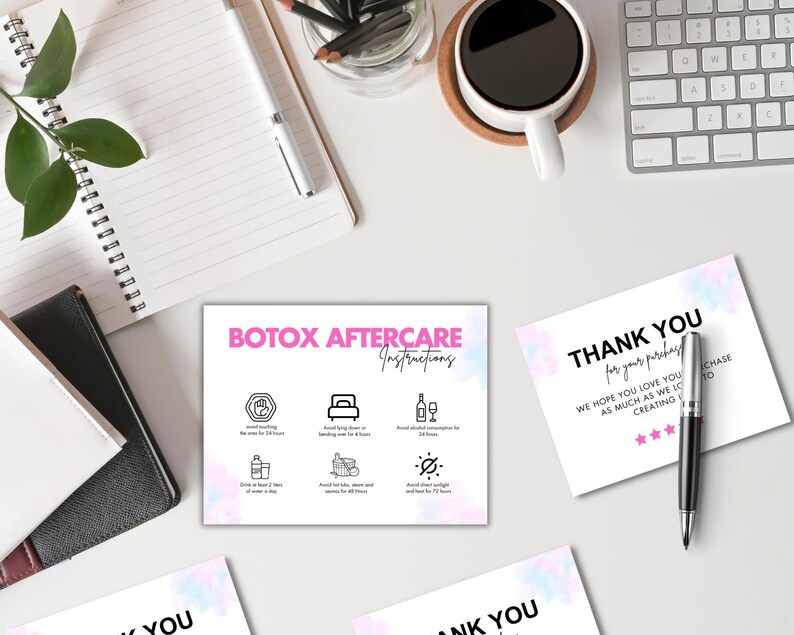 Botox Aftercare Card Template, Editable Filler Procedure Post Care ...