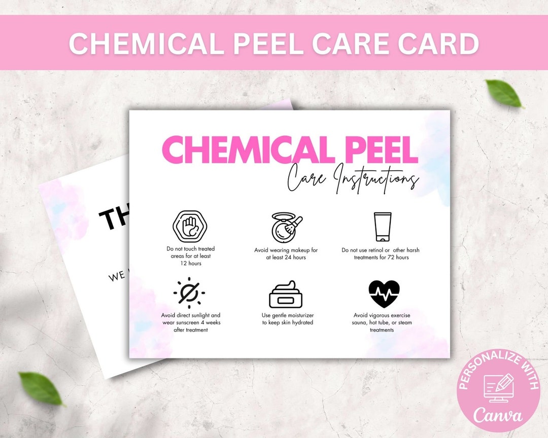 Editable Chemical Peel Aftercare Card Template, Facial Treatment Post ...