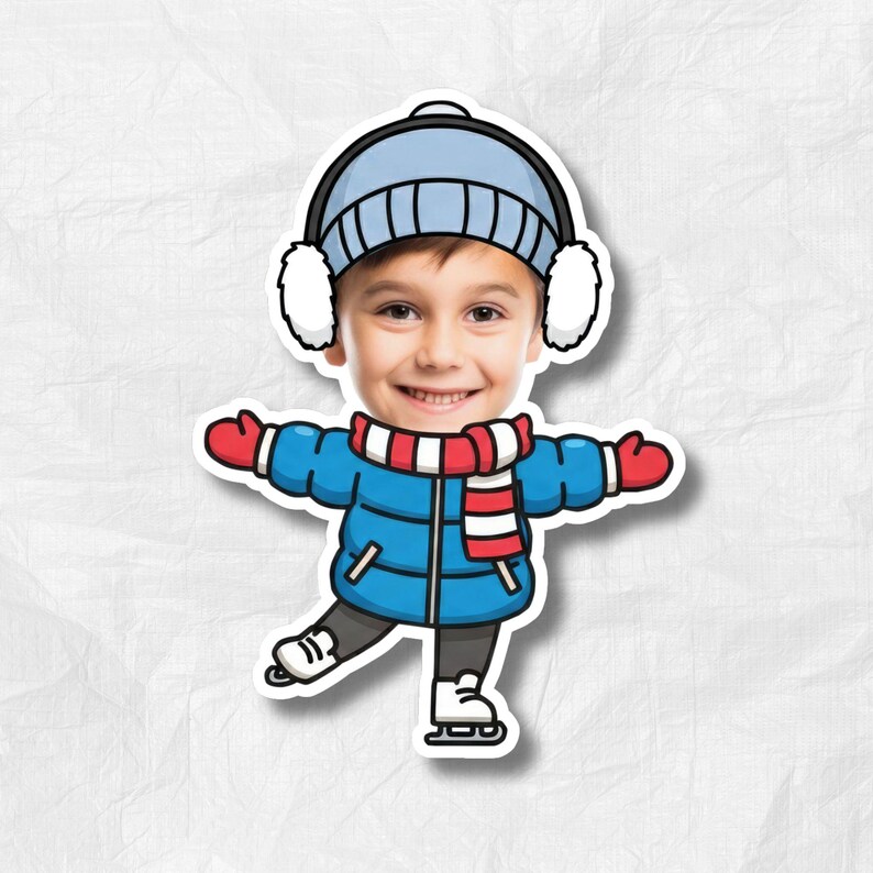 Kids Ice Skating | Add Your Own Face Photo Template | Winter Sports ...
