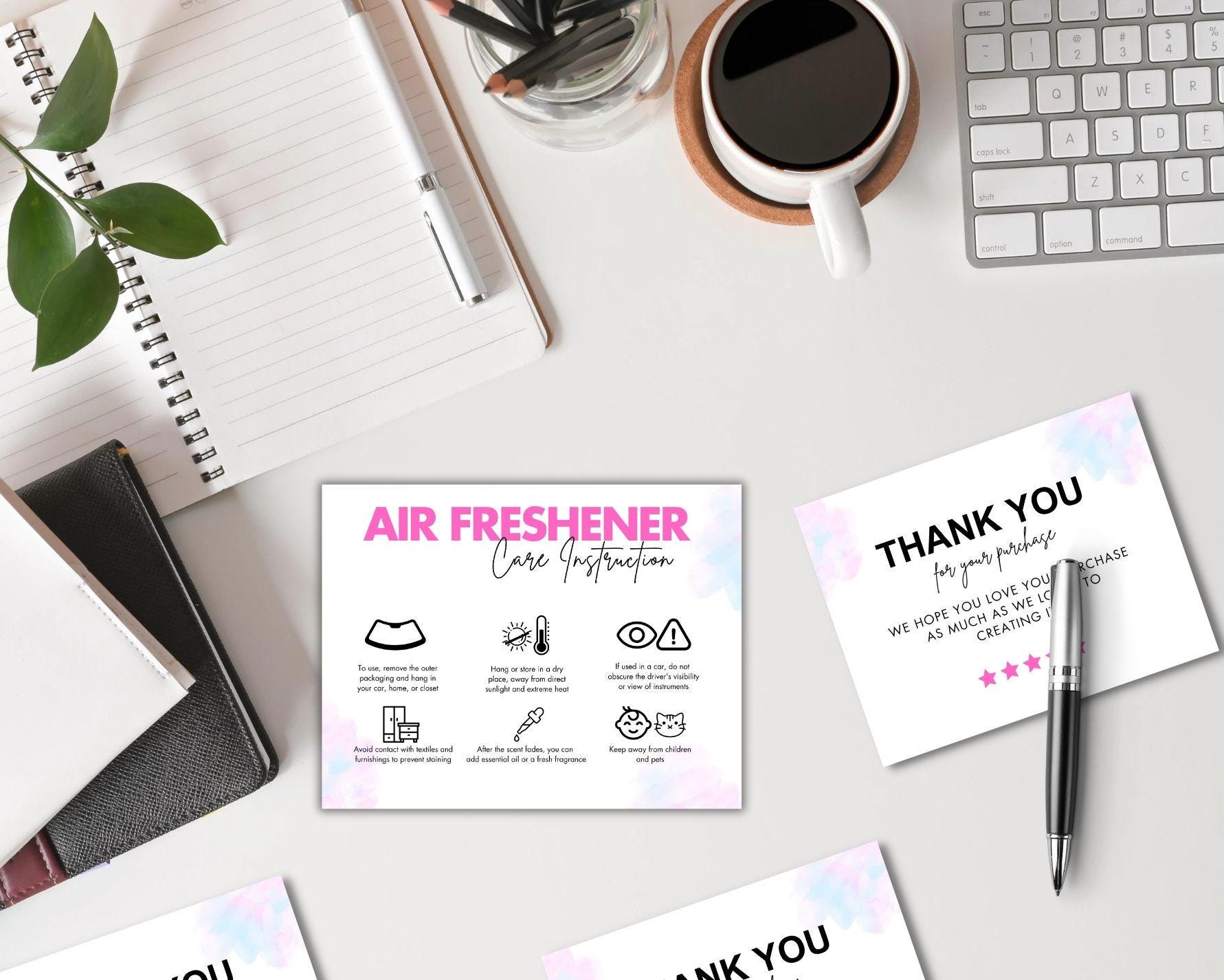 Editable Air Freshener Care Card Template, Sublimation Air Freshener ...