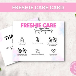 Editable Freshie Care Card Template, Printable Freshie Care ...