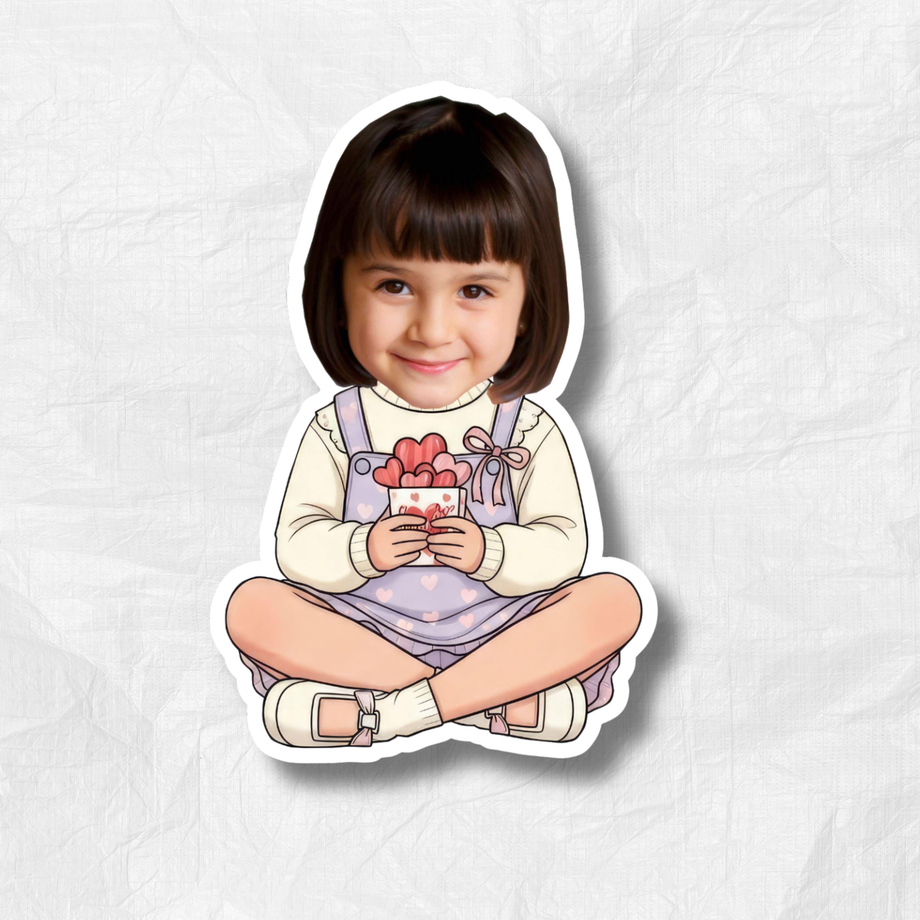 Valentine Kids Girl | Add Your Own Face Photo Template | Valentine Girl ...
