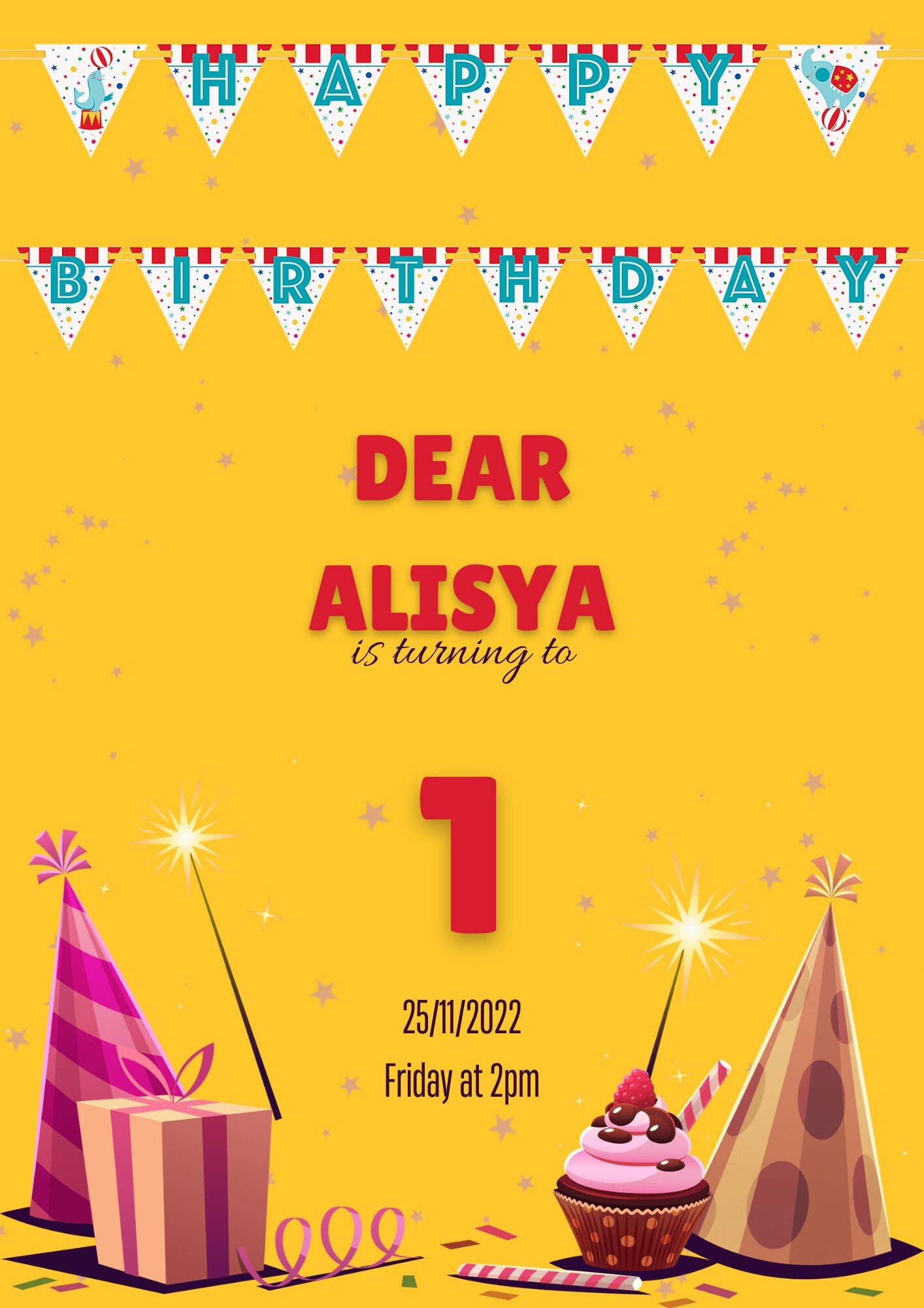 Birthday Card Invitation Canva Creative Invitation Templates Colorful ...