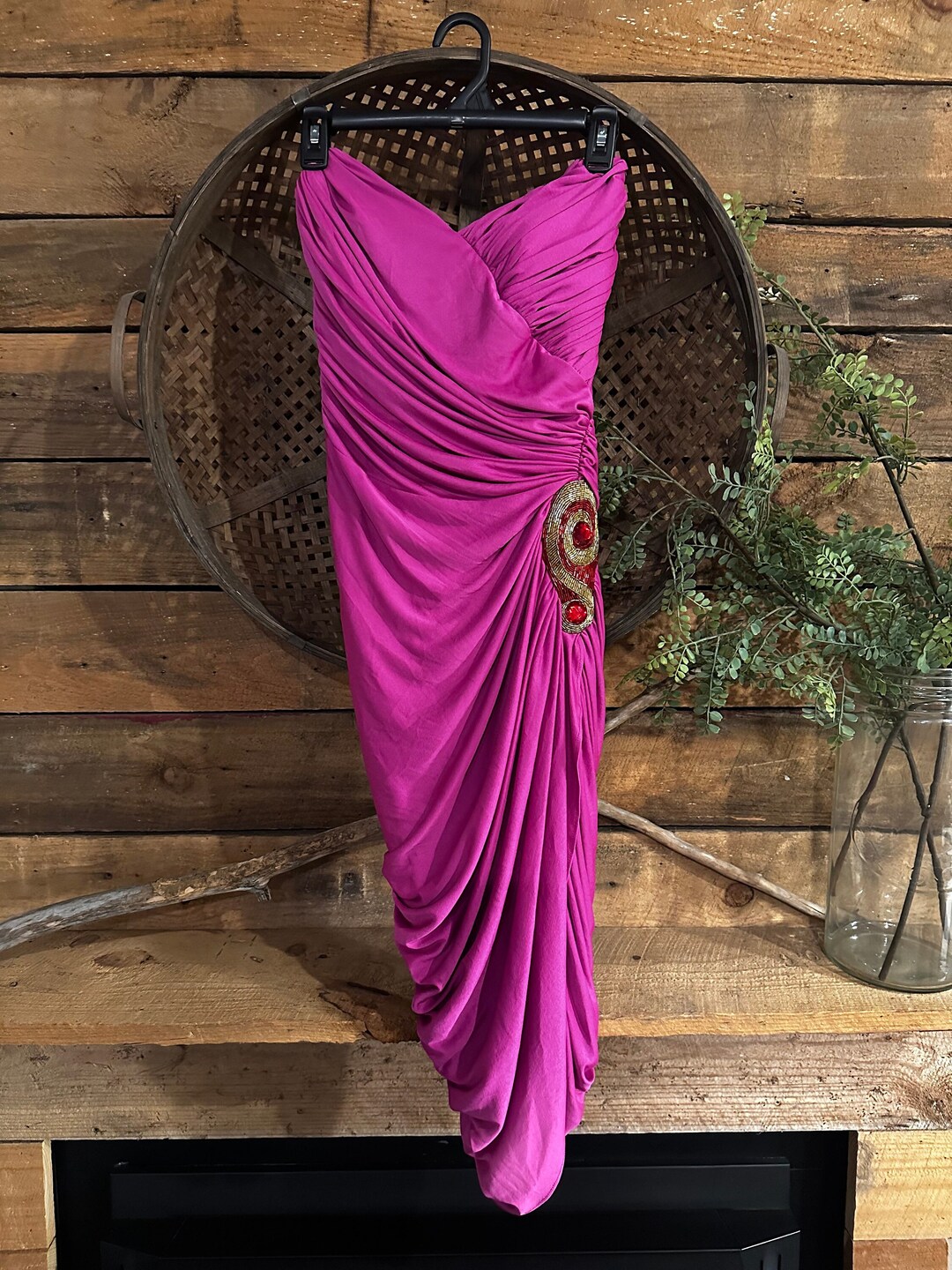 Tadashi Vintage Hot Pink 80s Cocktail Dress - Etsy