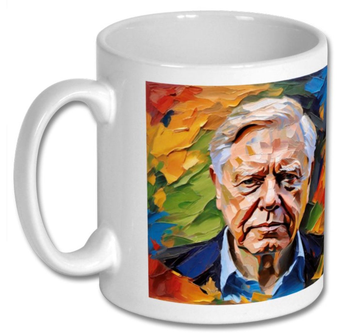 David Attenborough Mug NEW High Quality Artwork Legendary Broadcaster ...