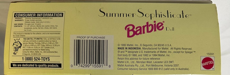 1995 Summer Sophisticate Spiegel Barbie Limited Edition 15591 - Etsy