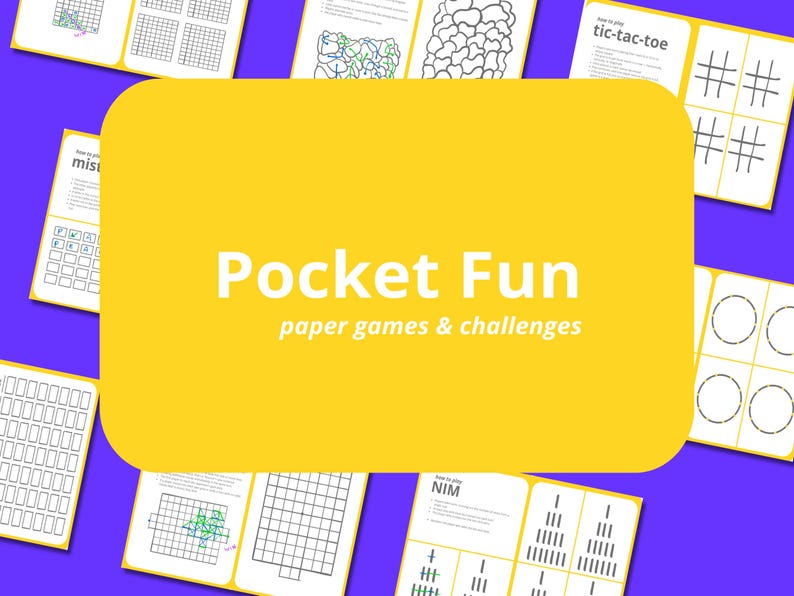 Printable Paper Games: 12 Classic Templates, Family Travel Fun (digital ...