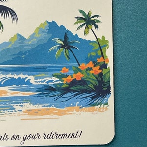 Shimmery Blue Background With Beach - Congrats on Your Retirement ...