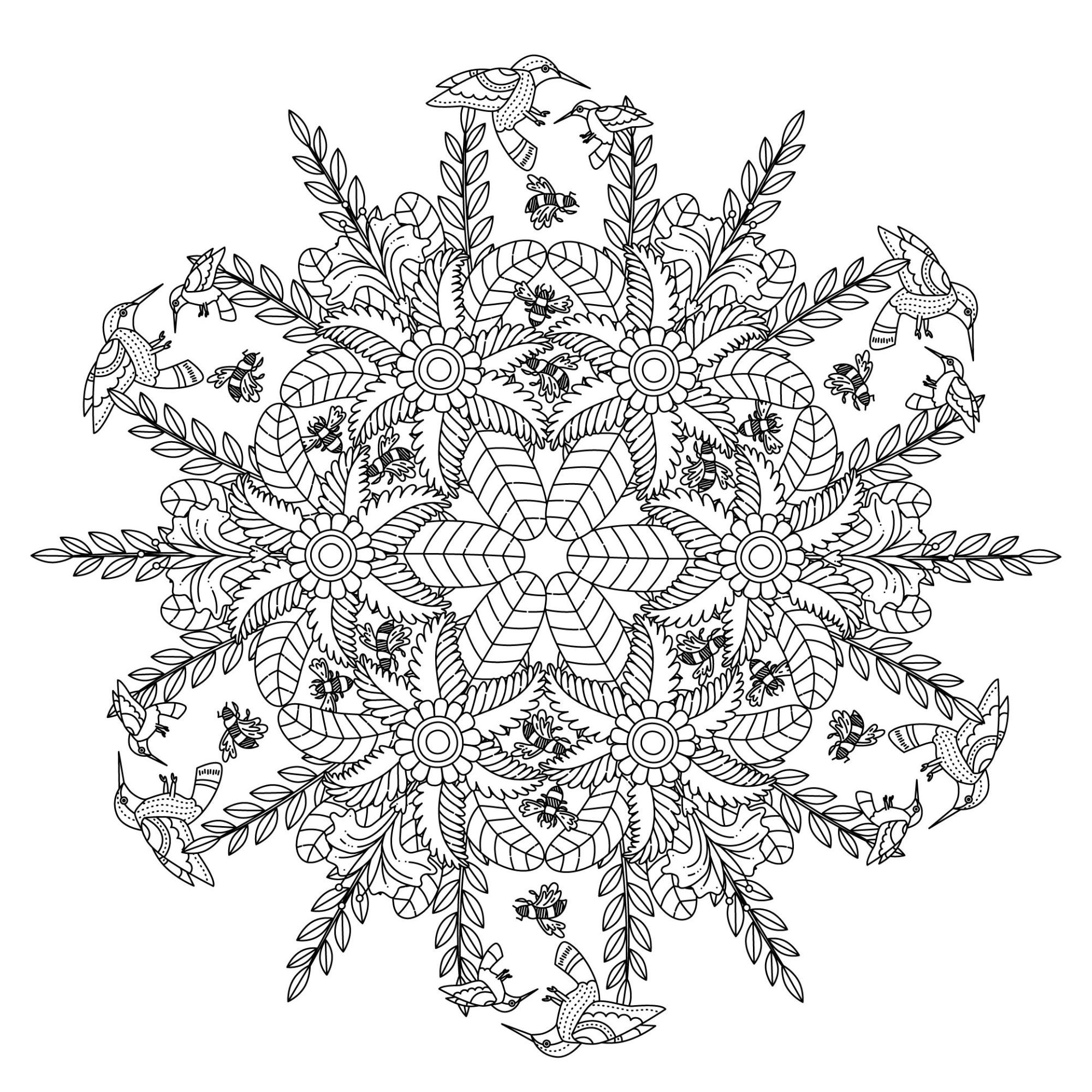 Jungle Mandala Coloring Pages, Detailed Designs Instant Download - Etsy