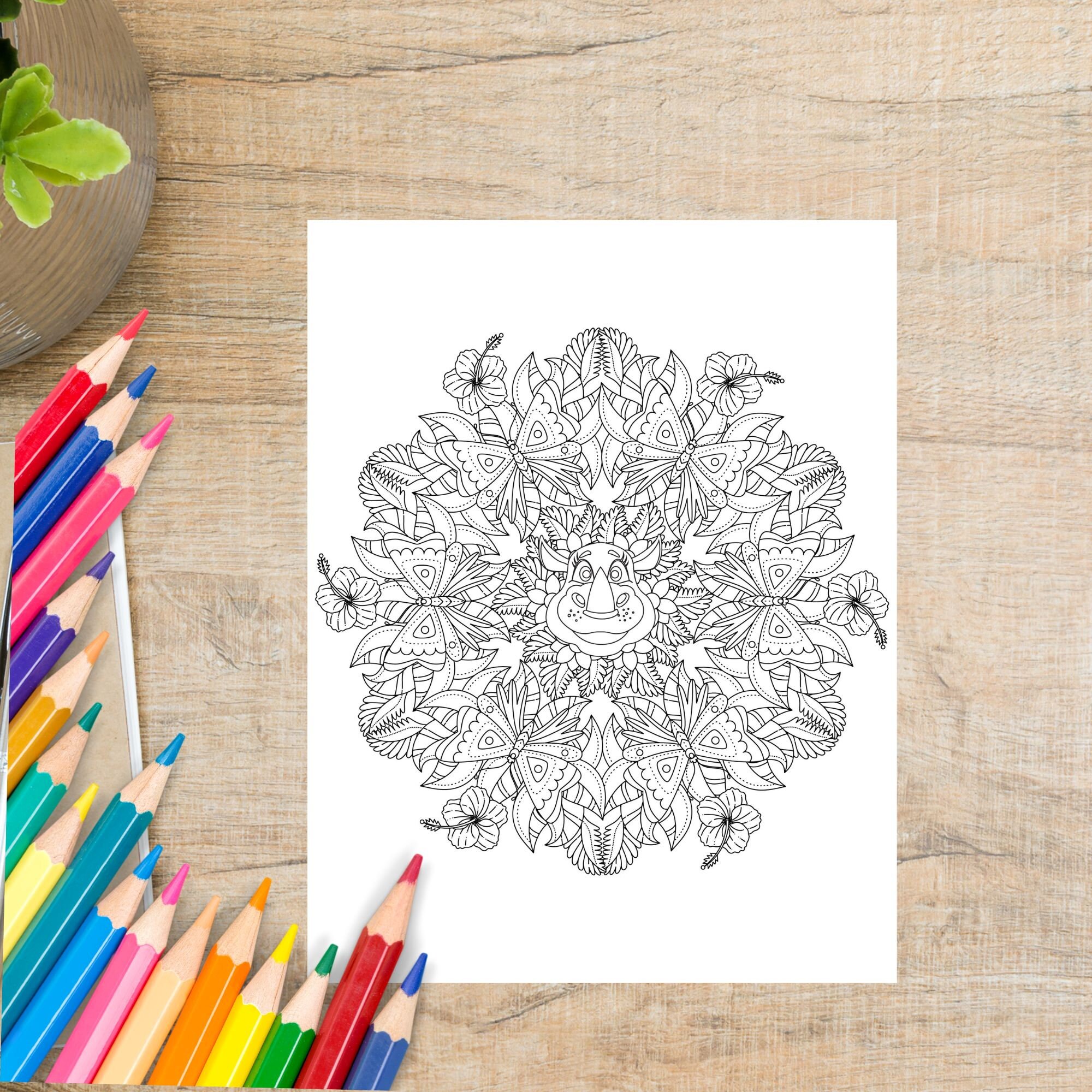 Jungle Mandala Coloring Pages, Detailed Designs Instant Download - Etsy