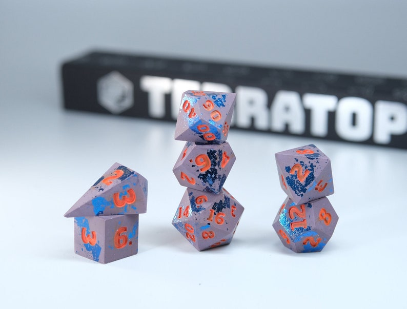 Jesmonite Handmade Light Purple and Blue Metal Foil Dice Dungeon Master Gift Faux Stone - Etsy