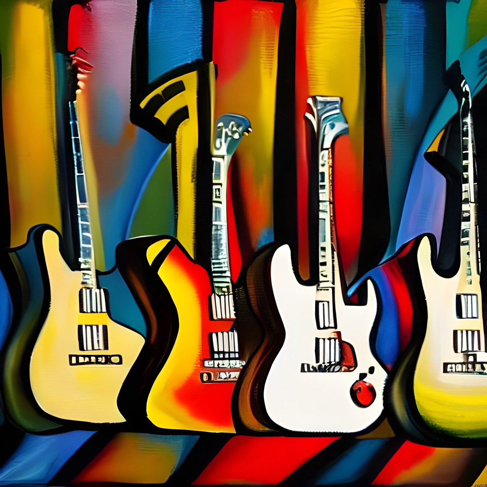 Colorful Guitar Painting - Etsy