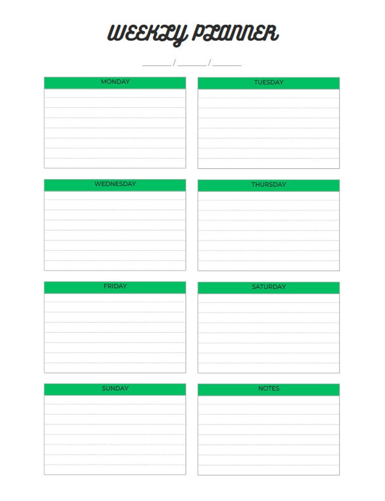 Two-column Weekly Schedule Planner - Etsy