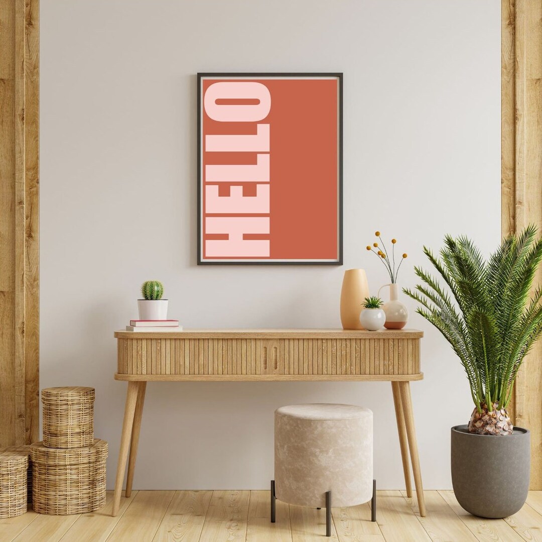 Terracotta HELLO Poster digital Download - Etsy