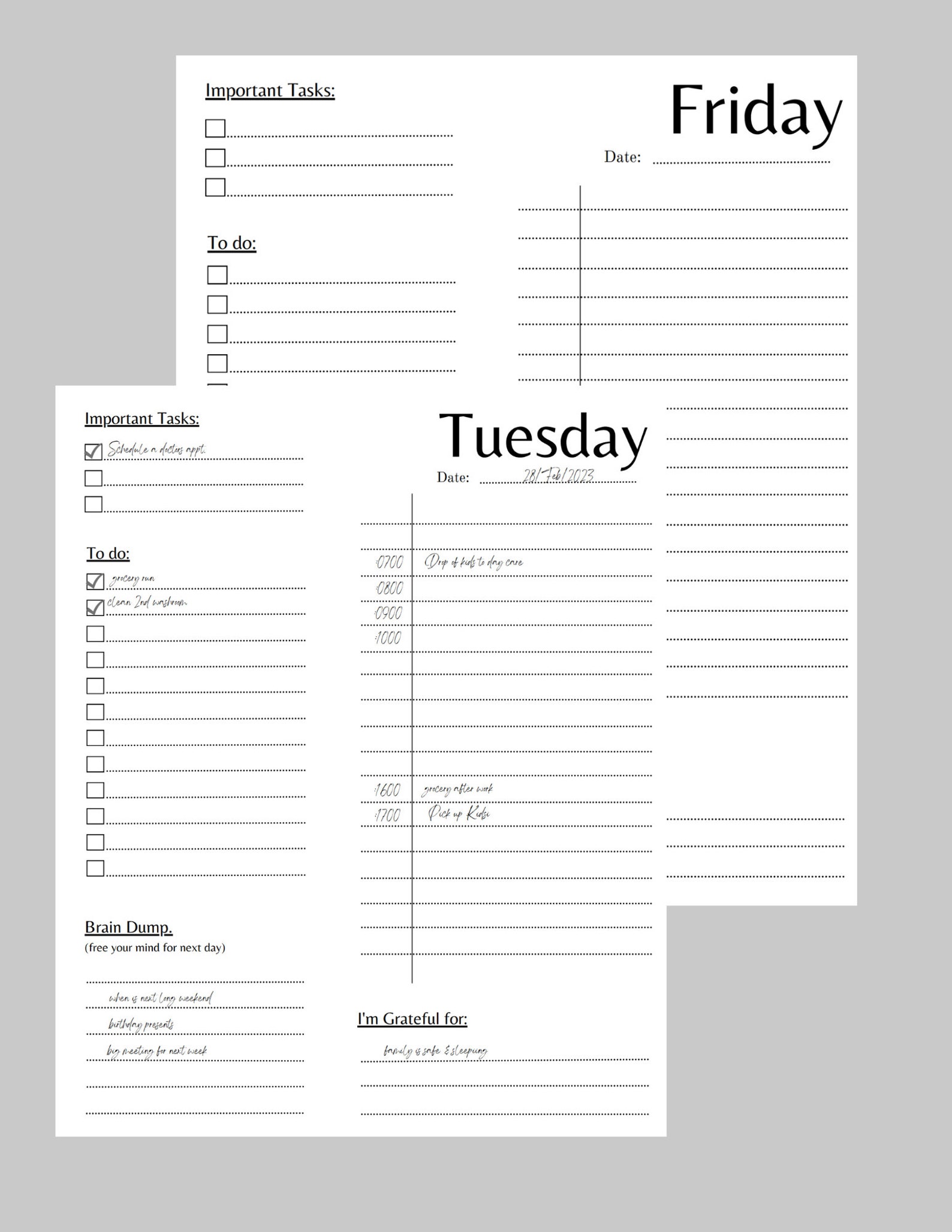 UNDATED Simple Month-week Planner, With Add-ons and Daily Pages ...