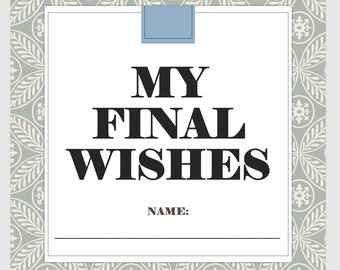 End of Life Planner, Final Wishes Planner, Printable Legacy Planner ...