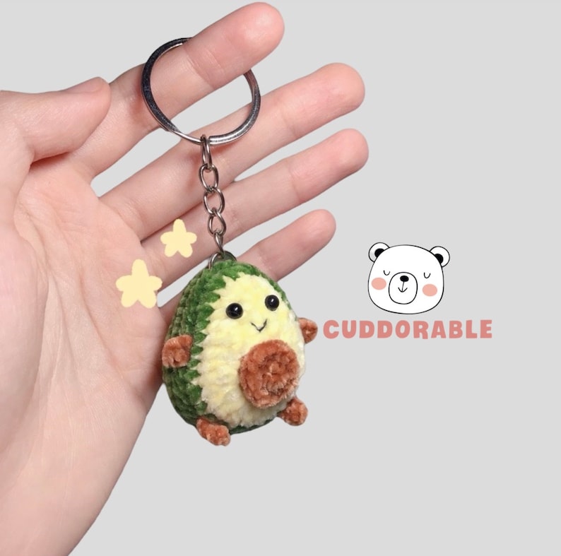 Cuddorable Handmade Amigurumi Avocado Crochet Keychain - Etsy