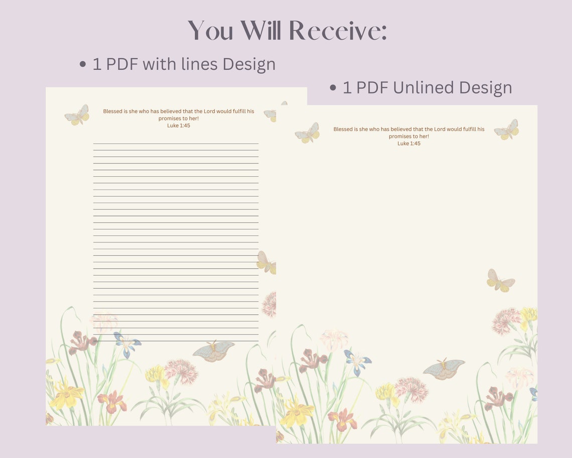 PRINTABLE Bible Verse, Printable Stationary, Printable Writing Paper ...