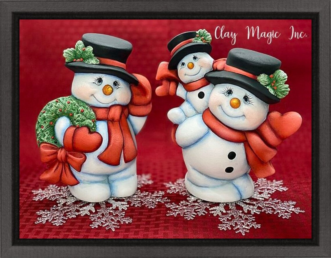 Snowman Buddies and Snowman With Wreath - Etsy