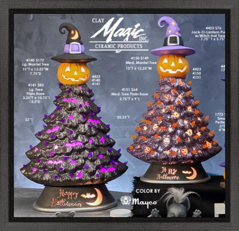 Large Mantel Tree With Base With Jack O' Lantern Pumpkin - Etsy