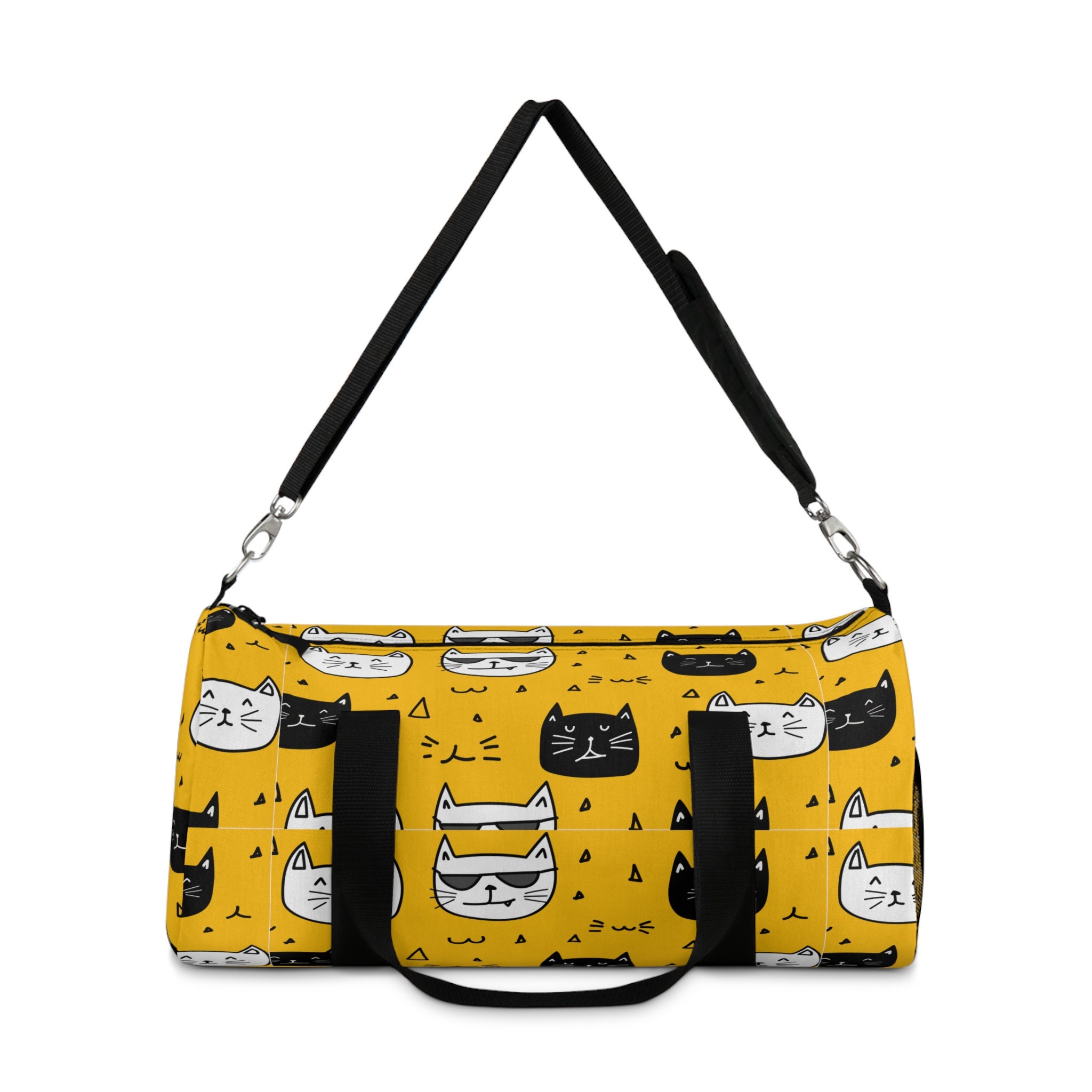 Orange Cat Pattern Duffel Bag - Etsy