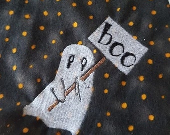 Embroidery Pattern, Ghost With Book, Ghost With Flower Crown, Cute ...