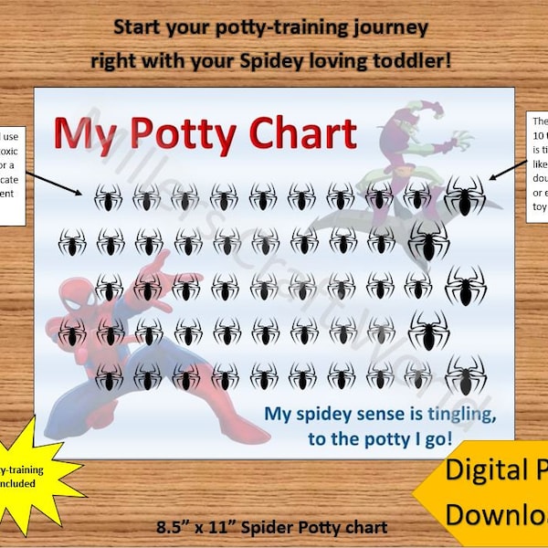 Spider Man Potty Training Chart - Etsy Hong Kong