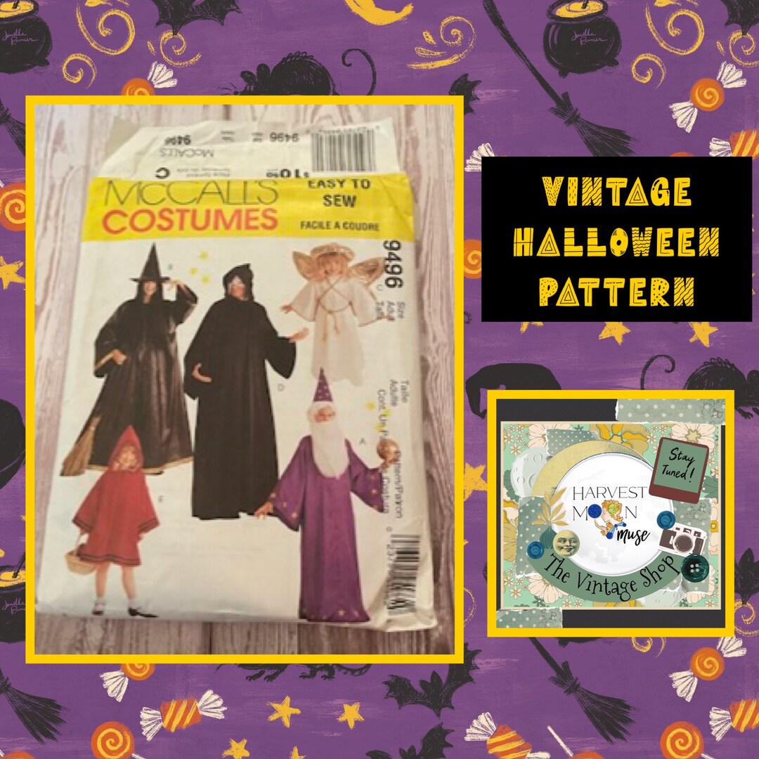 Vintage Mccalls Halloween Costumes Sewing Pattern 9496 Size Adult - Etsy