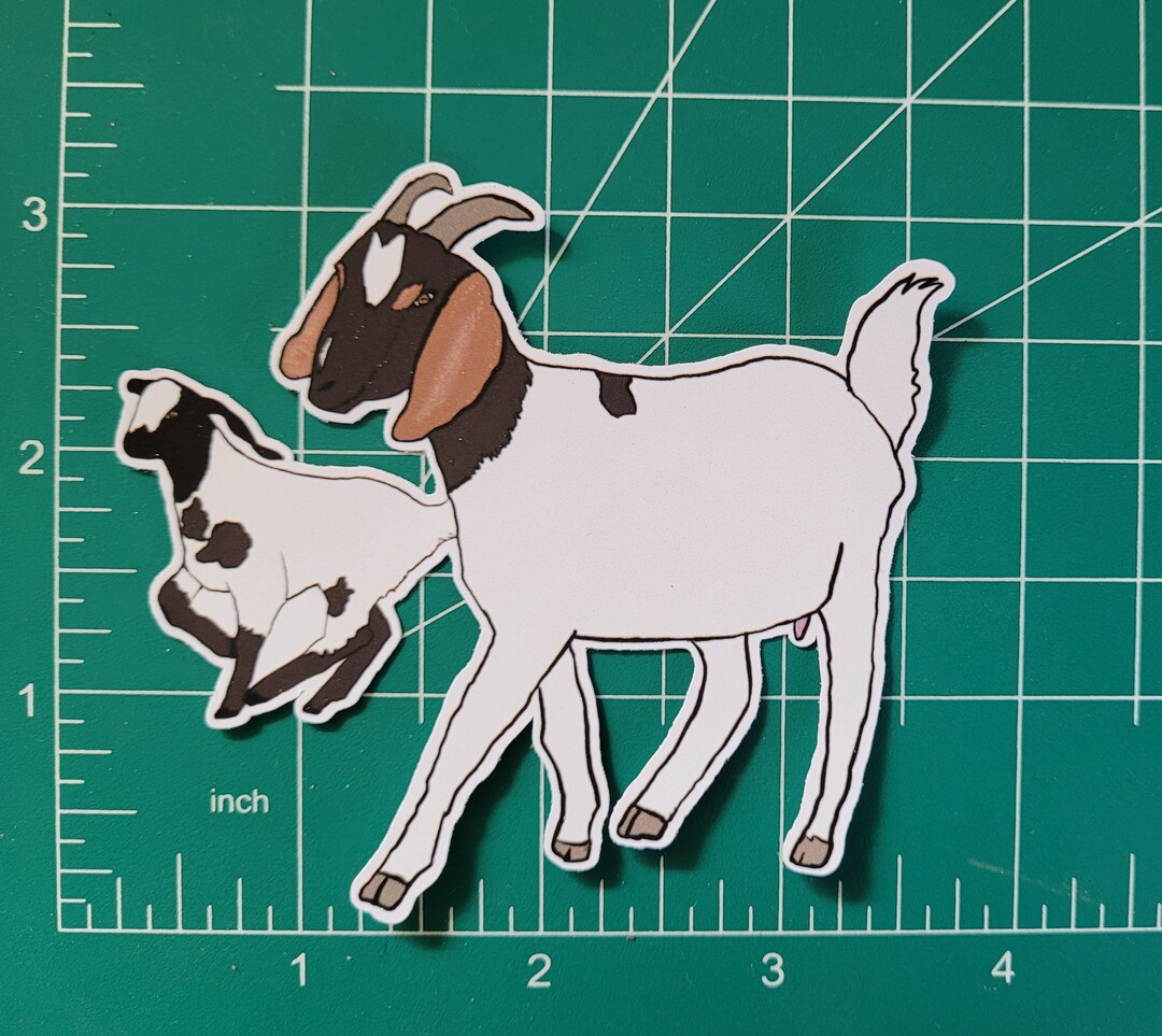 Momma Goat With Baby Goat Vinyl Sticker - Etsy