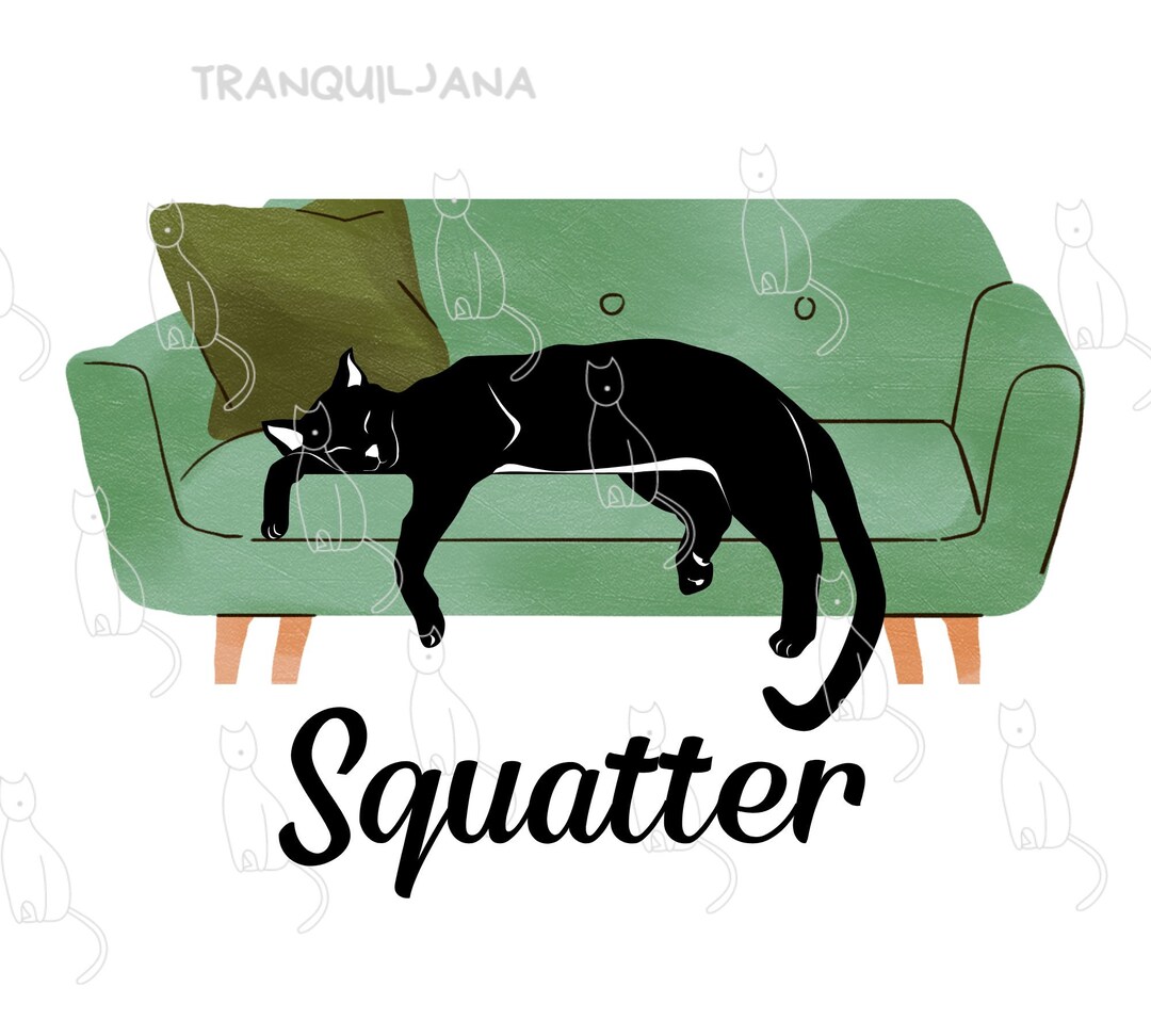 Tuxedo Cat on Sofa 'squatter' Instant Digital Download - Etsy