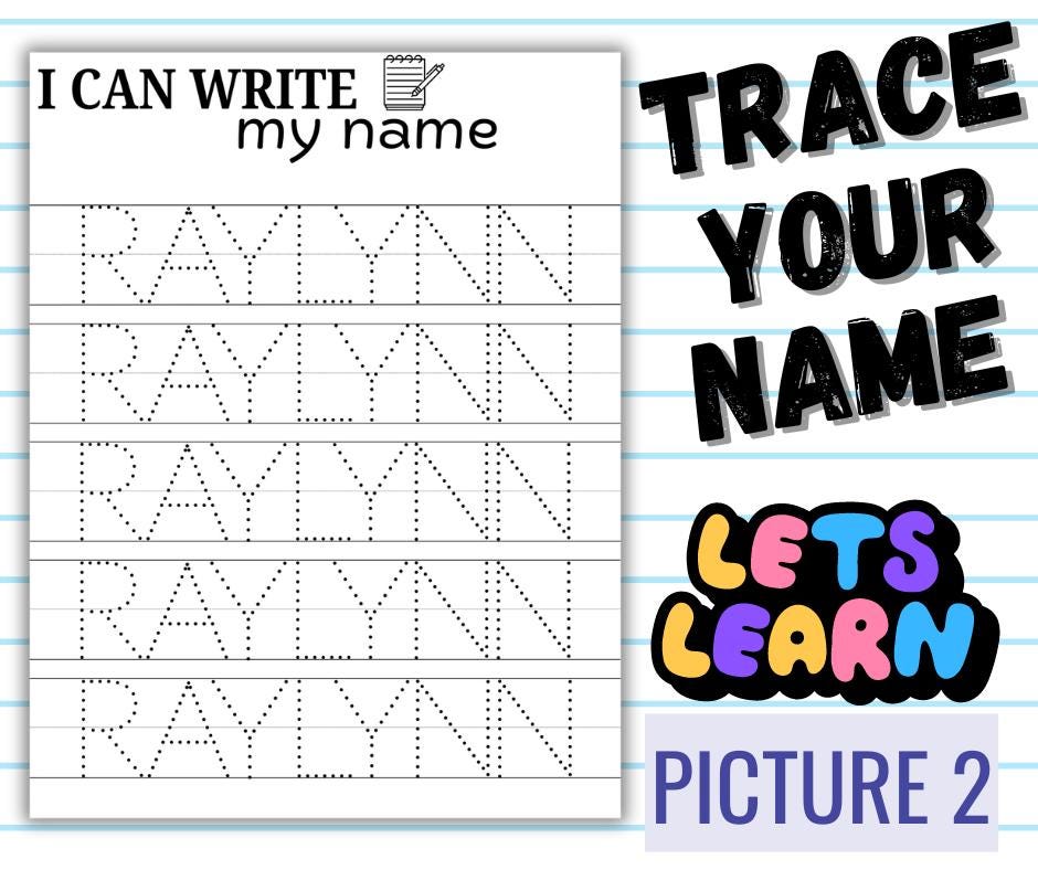 Custom Name Tracing Sheet, DIGITAL FILE- Printable for Preschoolers ...
