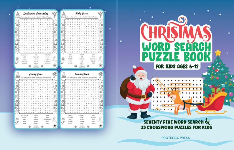 Christmas Word Search for Kids, Christmas Party Game, Word Search ...